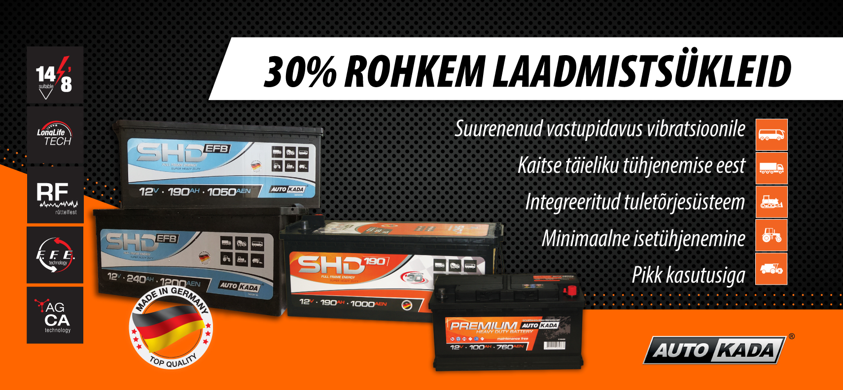 Usaldusväärsed akud kommertssõidukitele | AUTO KADA